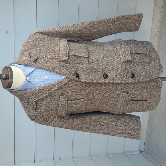 Orvis | Jackets & Coats | Orvis Tweed Light Brown Beige Flecked Weave ...